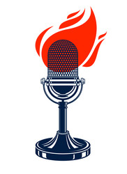 Microphone Burning Mic Vector Images (over 300)
