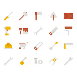 Construction tools related icon set Royalty Free Vector