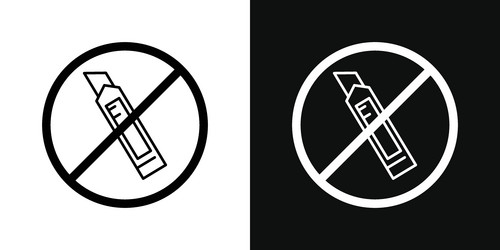 Do not cut icon set ban cutter logo symbol Vector Image