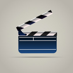 Movie clap board icon on black background Vector Image