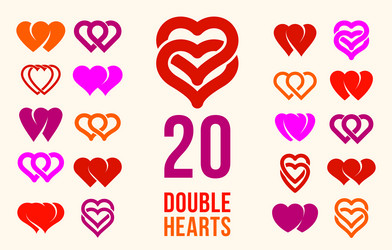 Double Heart Shape Vector Images (over 550)
