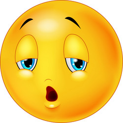 Exhausted emoticon Royalty Free Vector Image - VectorStock