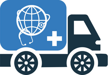 Global health icon gray graphics Royalty Free Vector Image