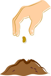 Person hand plant seed in soil Royalty Free Vector Image