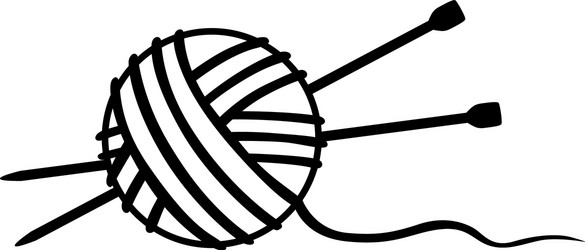 Yarn ball icon knitting symbol wool and needles Vector Image