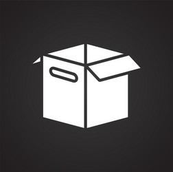 Box icon on black background for graphic and web Vector Image