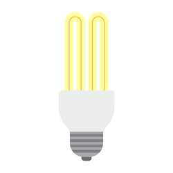 Flat light bulb on white background Royalty Free Vector