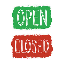 Hand sketched set open closed quotes lettering Vector Image