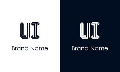 Initial letters ui logo design bundle Royalty Free Vector