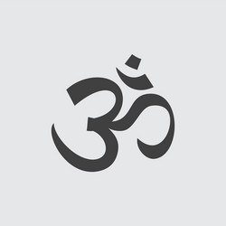 Classic aum om omkara symbol in sunburst Vector Image