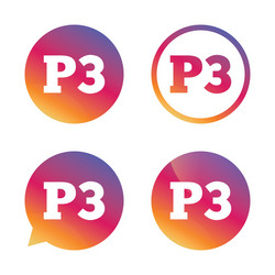 Parking third floor icon car p3 symbol Royalty Free Vector