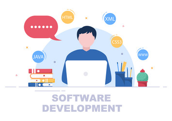 Software development and programming code Vector Image