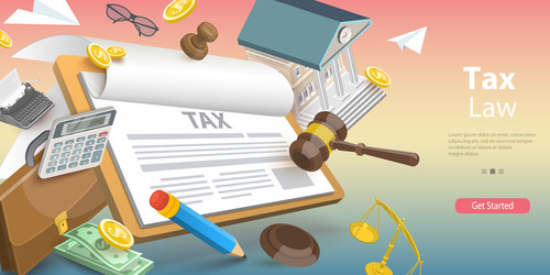 Tax law flat isometric concept Royalty Free Vector Image