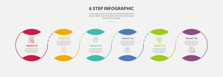 6 points template infographic outline style Vector Image