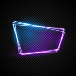 Purple neon frame with vip sign Royalty Free Vector Image