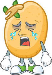 Sad crying gesture potato cartoon character style Vector Image