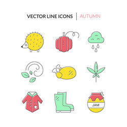 Fall icons collection Royalty Free Vector Image