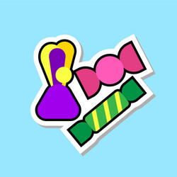 Eat me jar with cute star shapes candies Vector Image