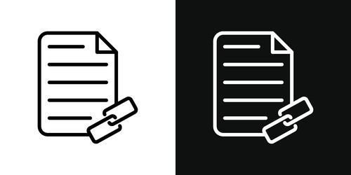 Document link icon set web file and copy symbol Vector Image
