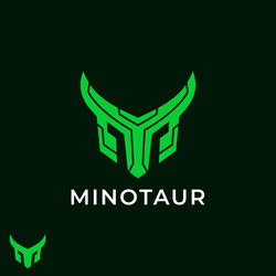 Armored minotaur team logo design Royalty Free Vector Image