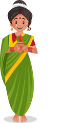 Indian marathi woman cartoon Royalty Free Vector Image