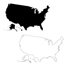 Map usa isolated black Royalty Free Vector Image