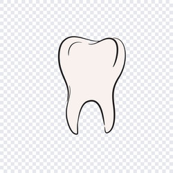 Tooth icon hand drawn line art drawing Royalty Free Vector