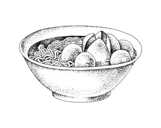 Bakso urat is indonesian meatball Royalty Free Vector Image