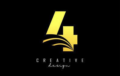 Colorful creative number 4 logo with leading Vector Image