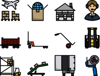 Logistics icon set Royalty Free Vector Image - VectorStock