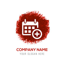 Calendar icon - red watercolor circle splash Vector Image