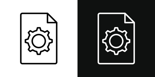 Document settings icon set folder management Vector Image