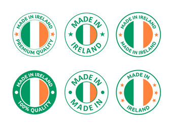 Made in ireland labels set republic Royalty Free Vector