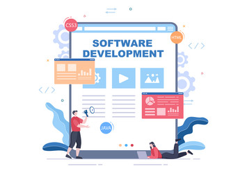 Software development and programming code Vector Image