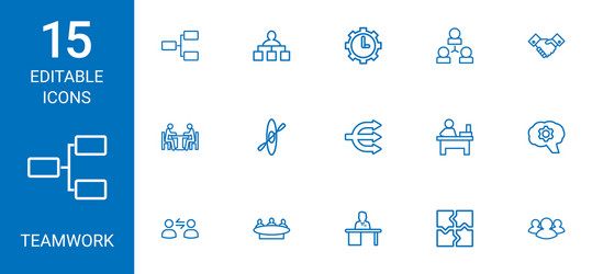 7 teamwork icons Royalty Free Vector Image - VectorStock