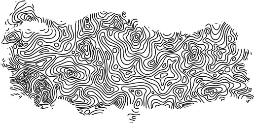 Spain map from black isolines or level line Vector Image