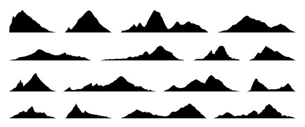 Black rock hill mountain silhouettes landscape Vector Image