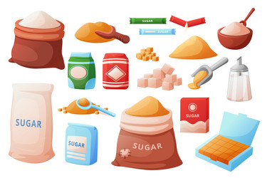 Cartoon sugar cube granulated Royalty Free Vector Image