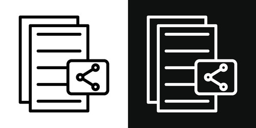 Document share icon set send and export file Vector Image