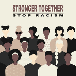 Concept on theme racism stop Royalty Free Vector Image