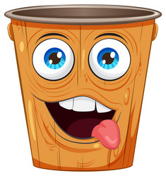 Animated trash bin with a playful expression Vector Image
