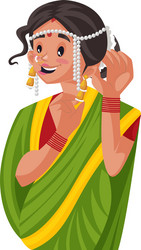 Indian marathi woman cartoon Royalty Free Vector Image