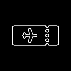 Blank ticket plane icon travel symbol flat Vector Image