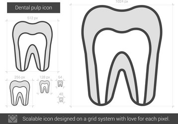 Dental pulp line icon Royalty Free Vector Image