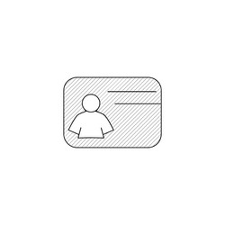 Id card outline icon identificationlinear card Vector Image