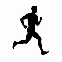 Man runner black icon on white background male Vector Image