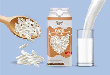 Rice product realistic composition Royalty Free Vector Image