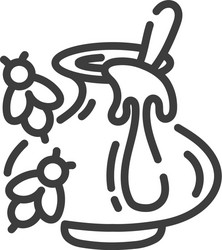 Simple line art icon bee pictograph design Vector Image