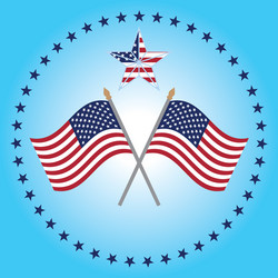 Two original american flags the fourth july Vector Image