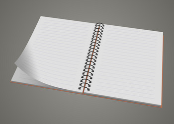 Blank opened notebook cartoon Royalty Free Vector Image